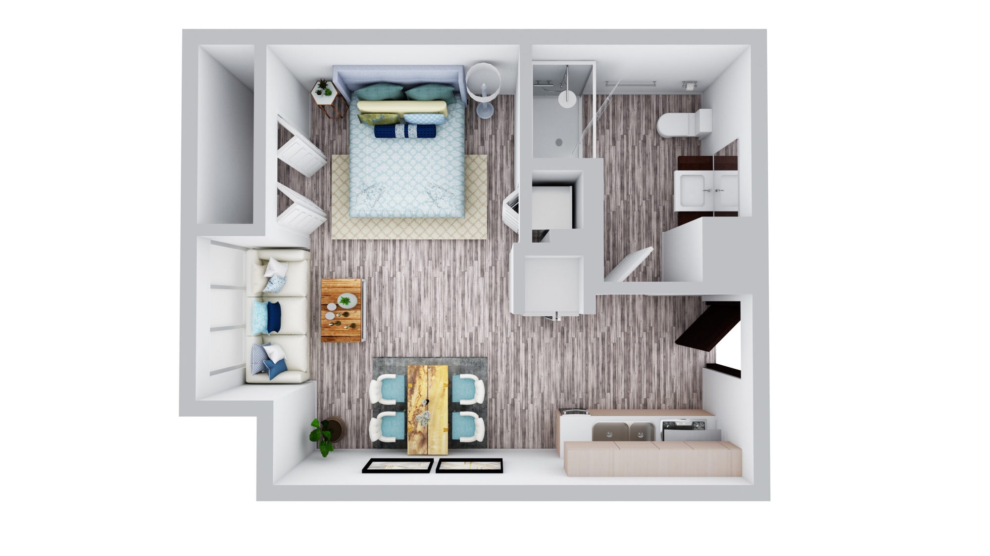 STUDIO: LAYOUT A4 - Experience Unparalled Living in the Heart of Edgewater