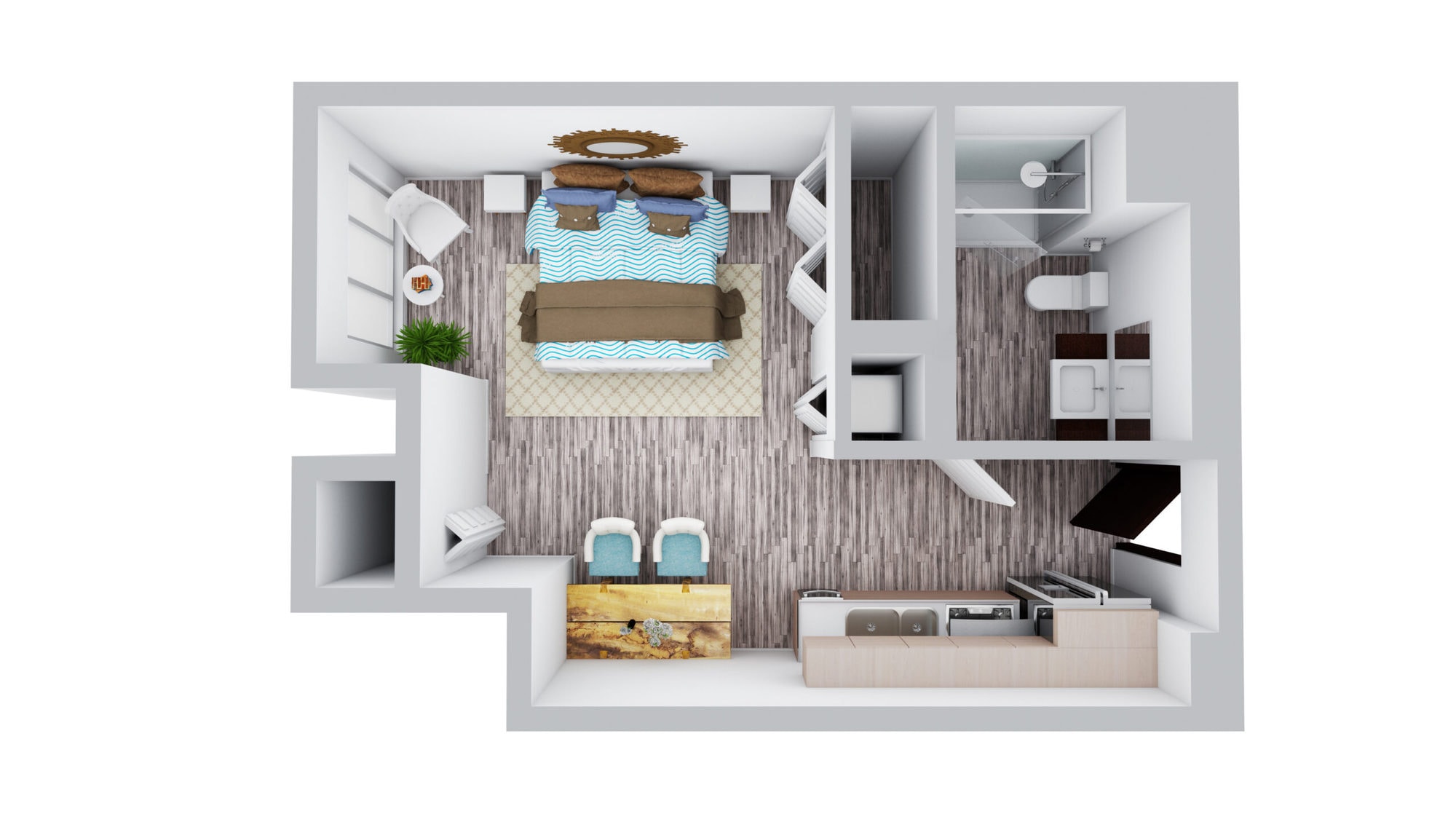 STUDIO: LAYOUT A5 - Experience Unparalled Living in the Heart of Edgewater
